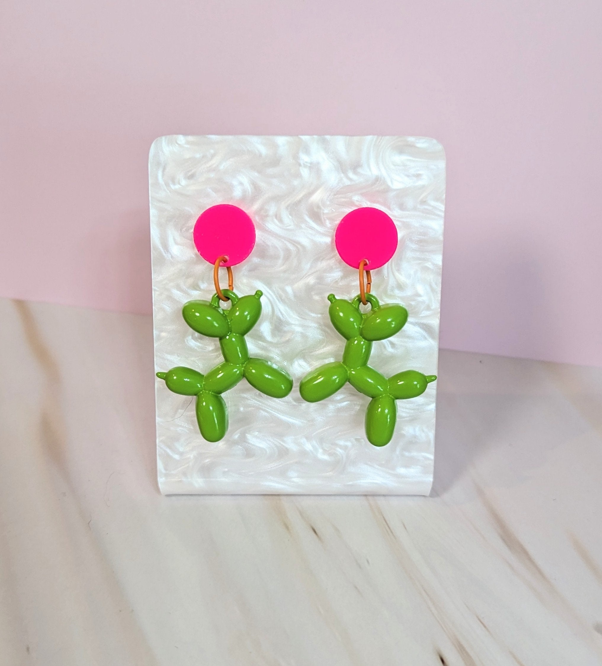 Bright Balloon Dog Dangle Earrings: Pop Art Kandi Jewelry - Etsy