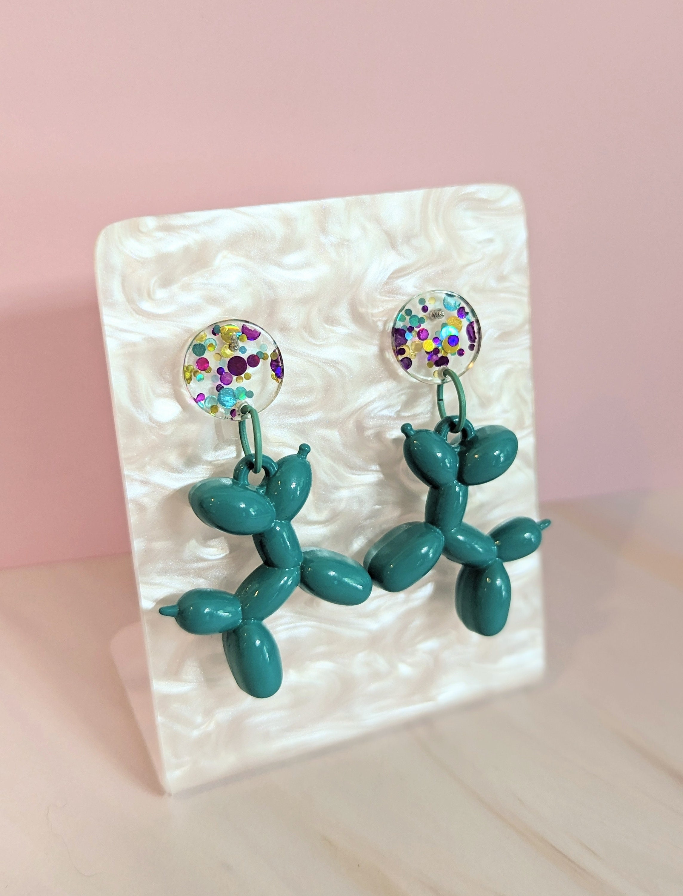 Bright Balloon Dog Dangle Earrings: Pop Art Kandi Jewelry - Etsy