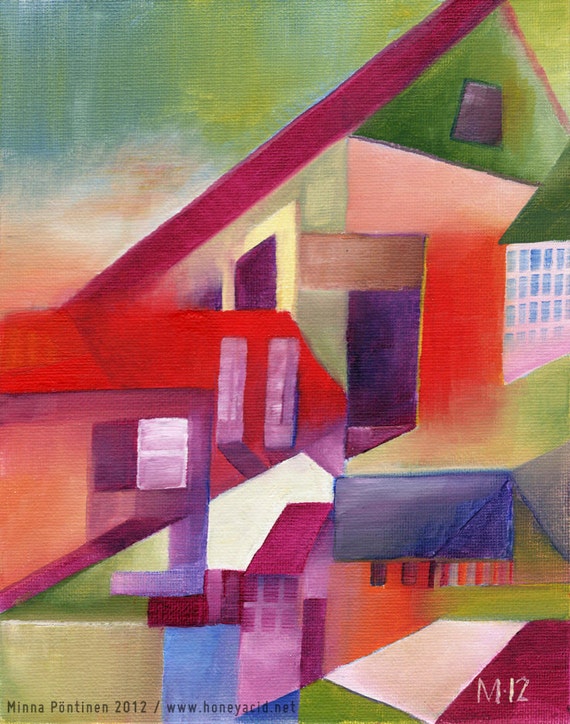 Cubist Cityscape Cubism Cubist Painting Cubist Landscape | Etsy