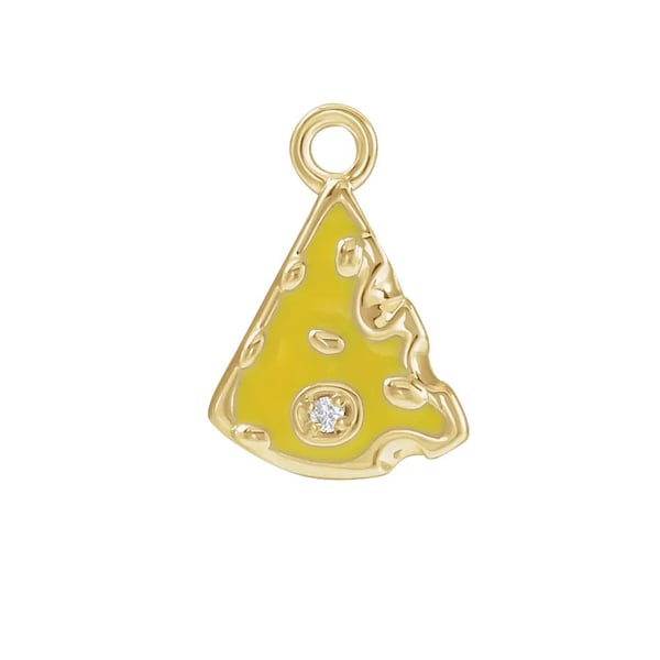 14k Gold Cheese Necklace - Etsy