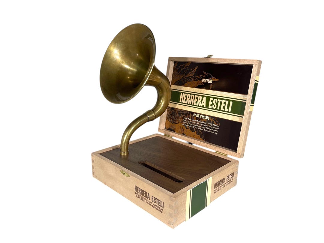 Herrera Esteli Cigar Box Phone Amplifier, Acoustic iPhone Speaker, Drew ...
