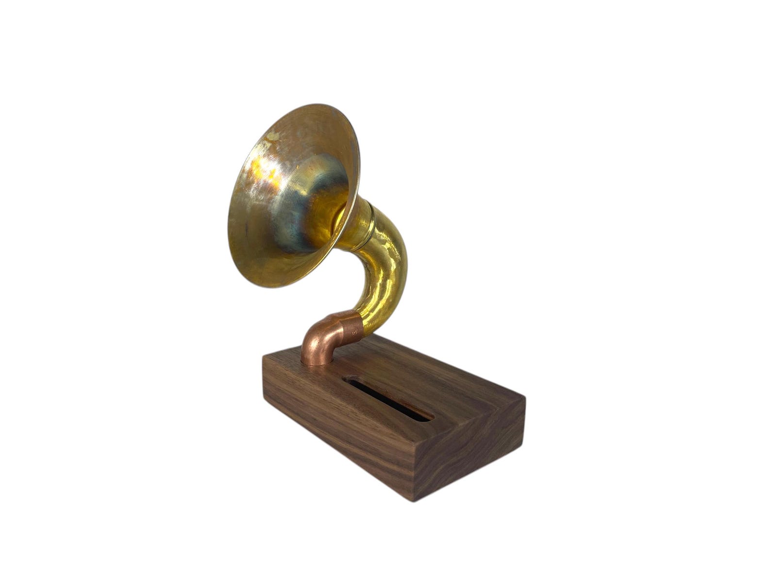 Heavy Patina Brass Horn Phone Amplifier, Acoustic iPhone Speaker - Etsy