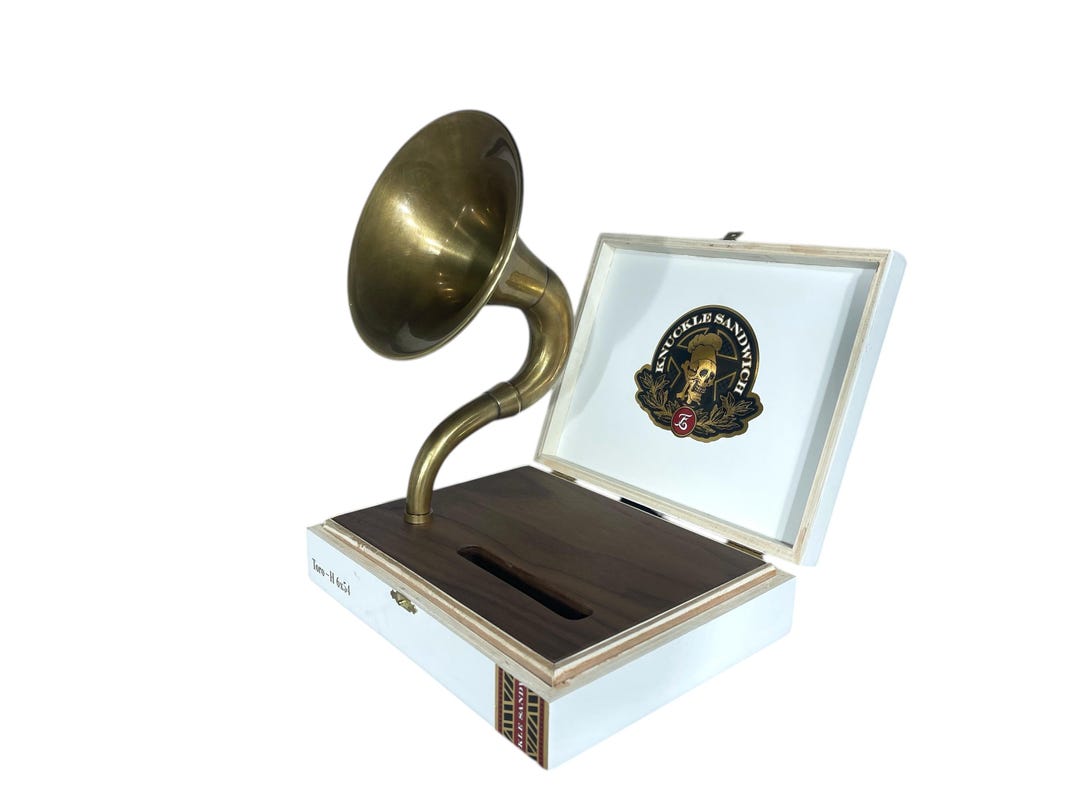 Knuckle Sandwich Cigar Box Phone Amplifier, Acoustic iPhone Speaker S14 ...