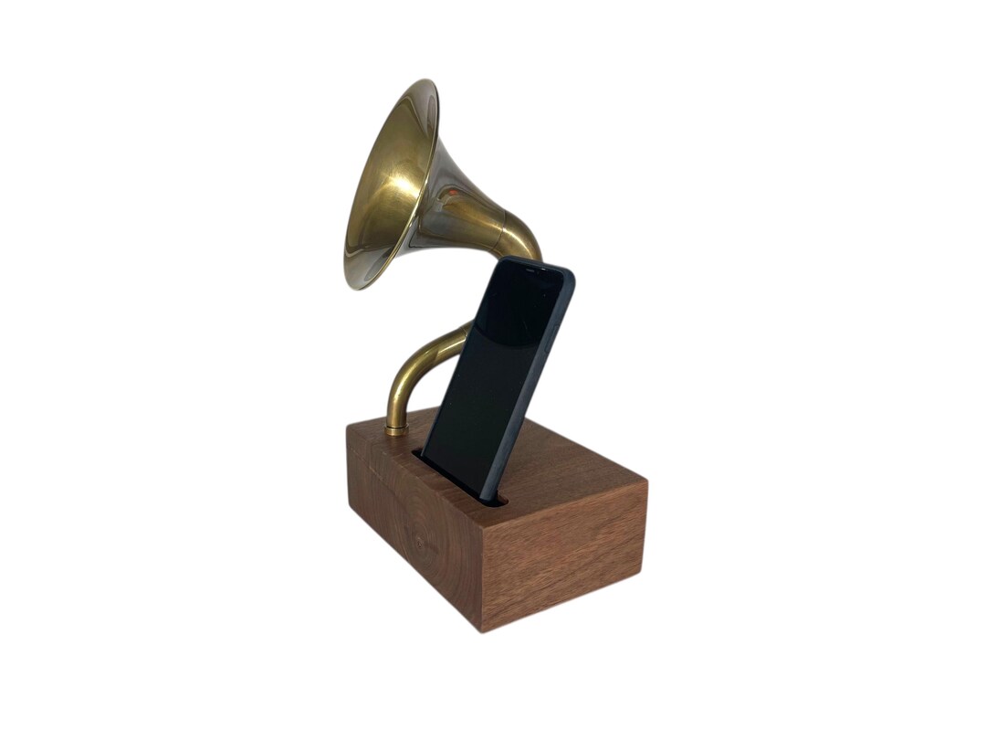 Polished Brass Horn Phone Amplifier, Acoustic iPhone Speaker - Etsy