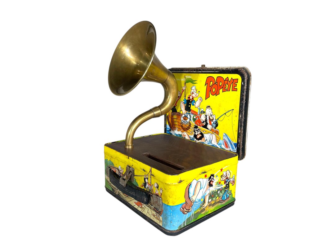 1964 Popeye Lunchbox Phone Amplifier, Acoustic iPhone Speaker, Lunch ...