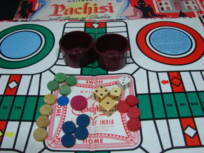Pachisi a Game of India Board and Box From Whitman 1945 Retro Ephemera ...