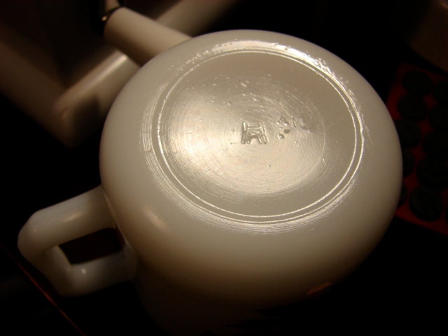 Hazel Atlas Milk Glass Red Maple Leaf Mug - Etsy