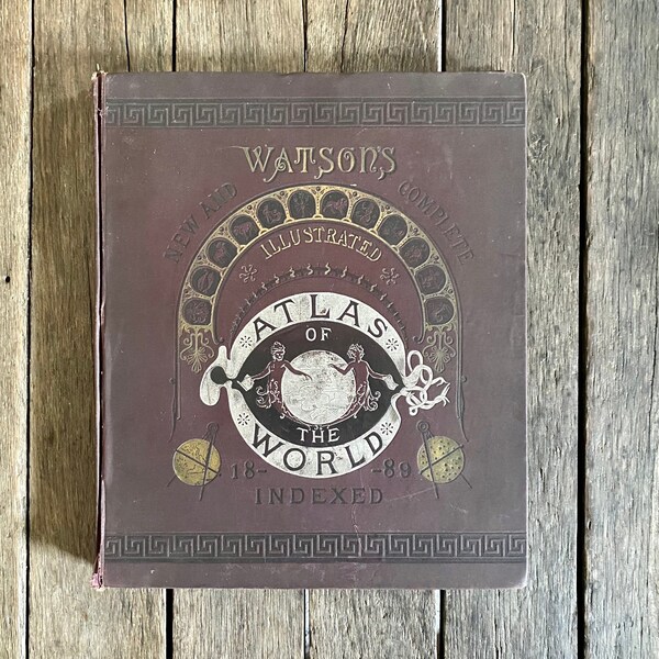 Antique World Atlas - Etsy