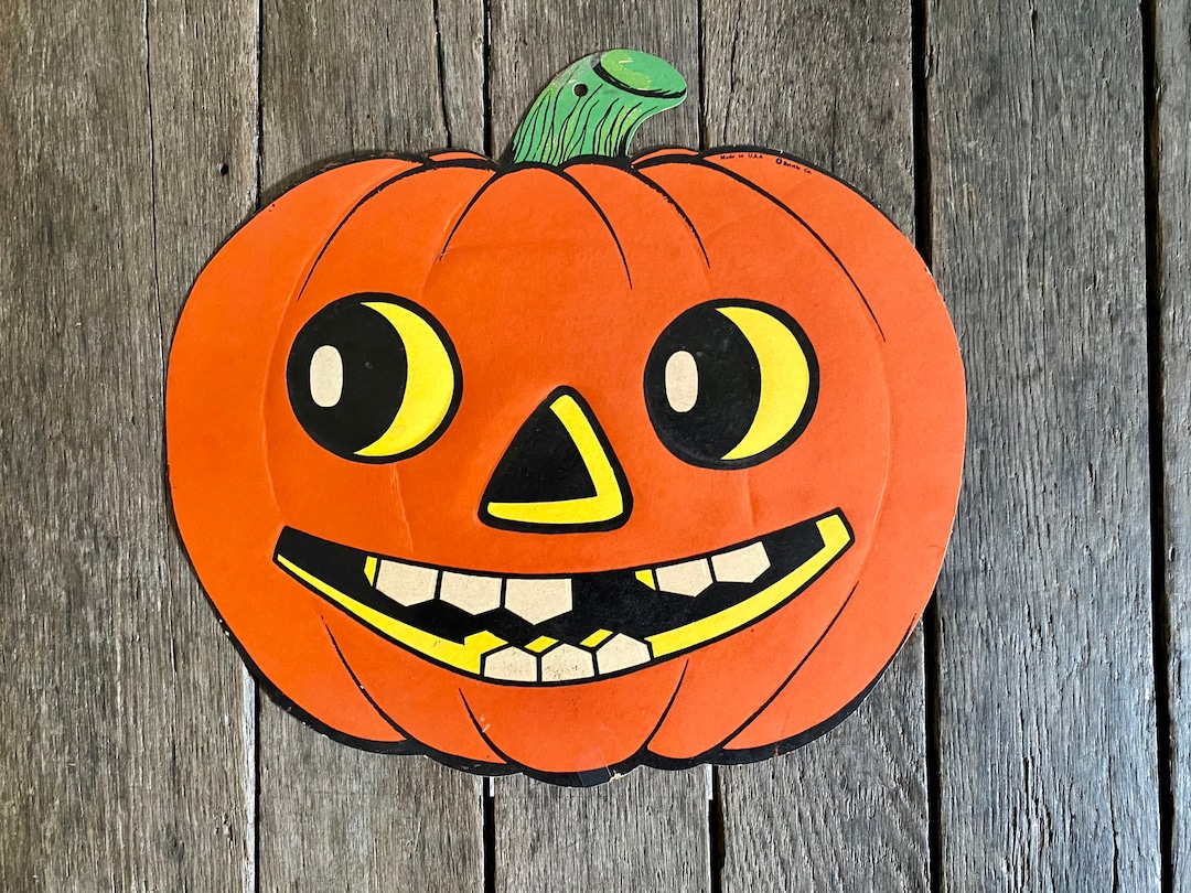 Vintage Large Embossed Halloween Jack O’lantern Die Cut - Etsy