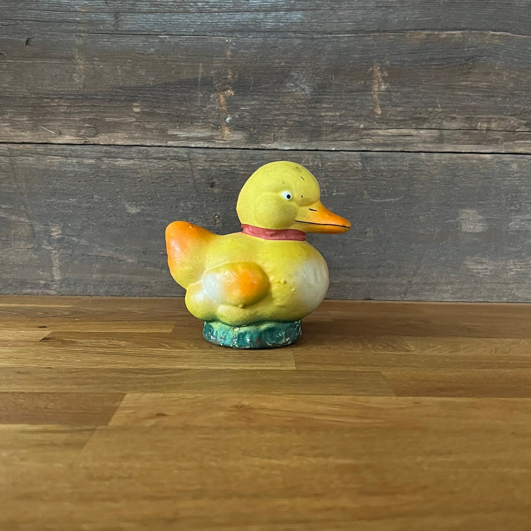Vintage Paper Mache Yellow Duck Candy Container - Etsy