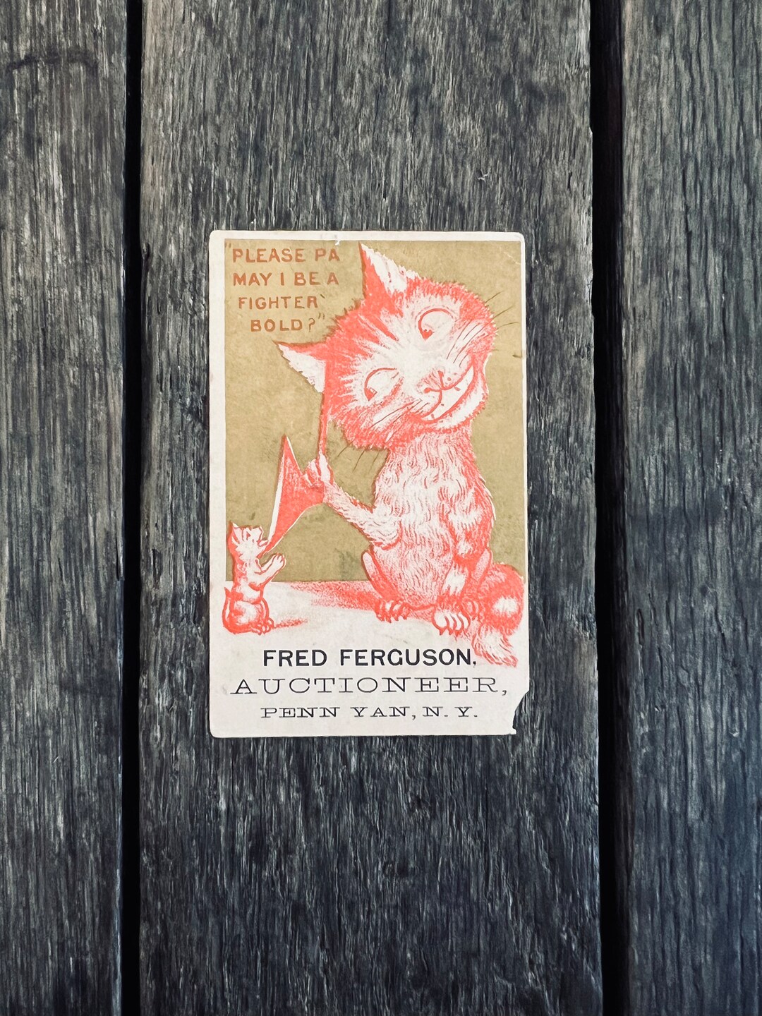 Antique Fred Ferguson Auctioneer Trade Card - Etsy