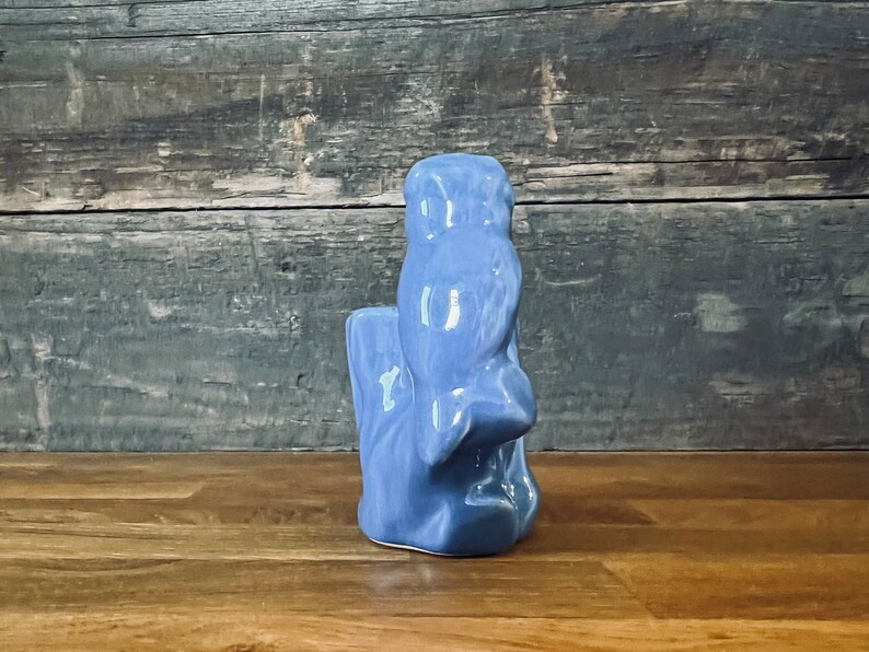 Vintage Periwinkle Pottery Woodpecker Stump Planter - Etsy