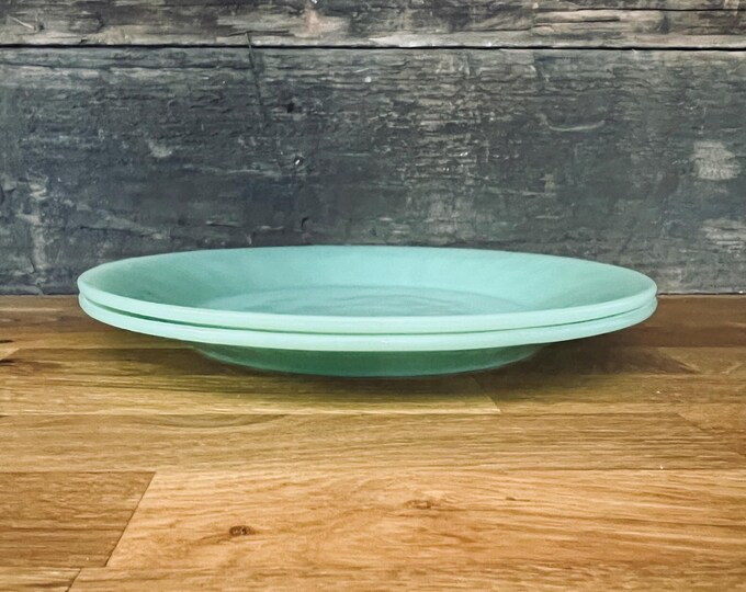 Fire-king Jadeite “jane Ray” Dinner Plates Set of Two | 1940s–50s ...