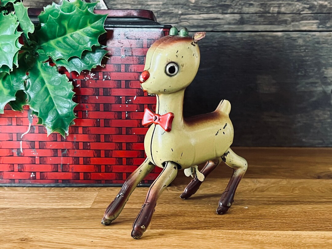Vintage Rudolph the Red Nose Reindeer Wind up Toy - Etsy