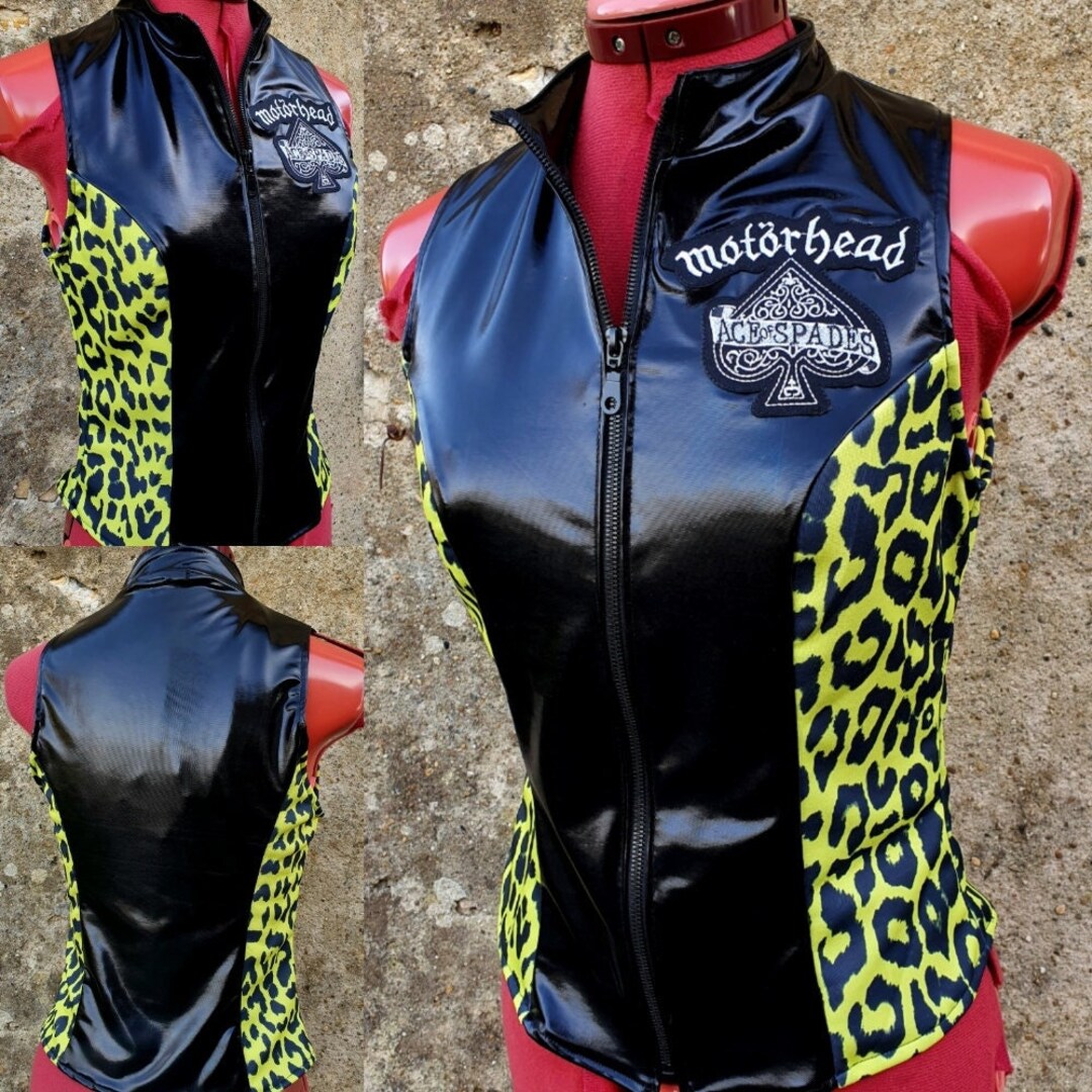 Jacket Psychobilly Punk Rock Leopard Zebra Pvc Vinyl Fetish Horror ...