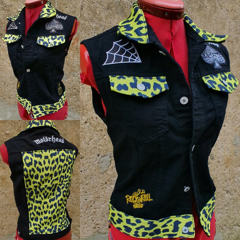 Jacket Psychobilly Punk Zombie Monster Frankenstein Zébré Leopard Skull ...