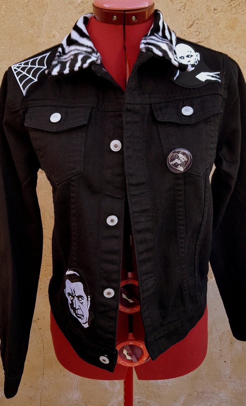 Jacket Psychobilly Punk Zombie Monster Frankenstein Zébré Leopard Skull ...