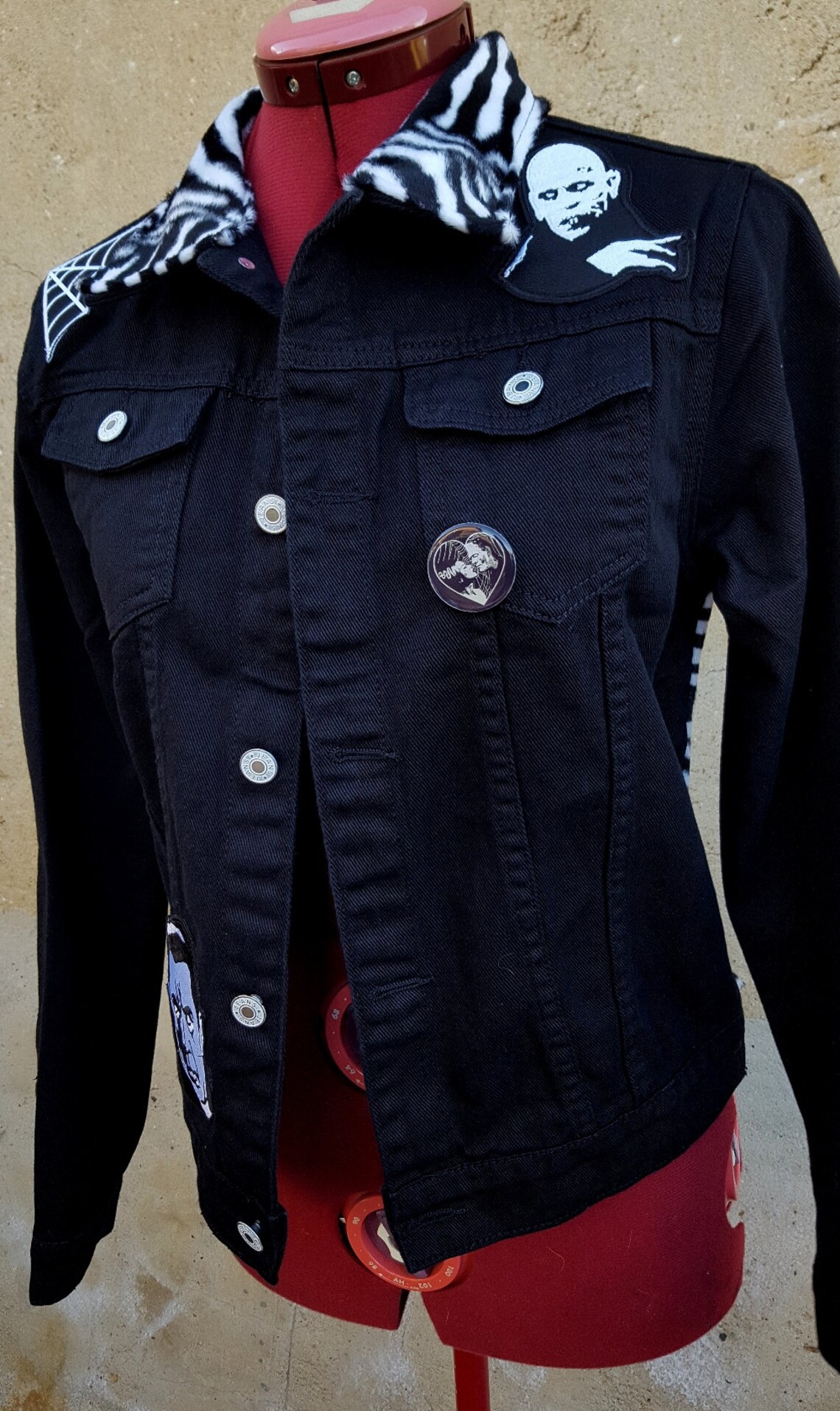 Jacket Psychobilly Punk Zombie Monster Frankenstein Zébré Leopard Skull ...