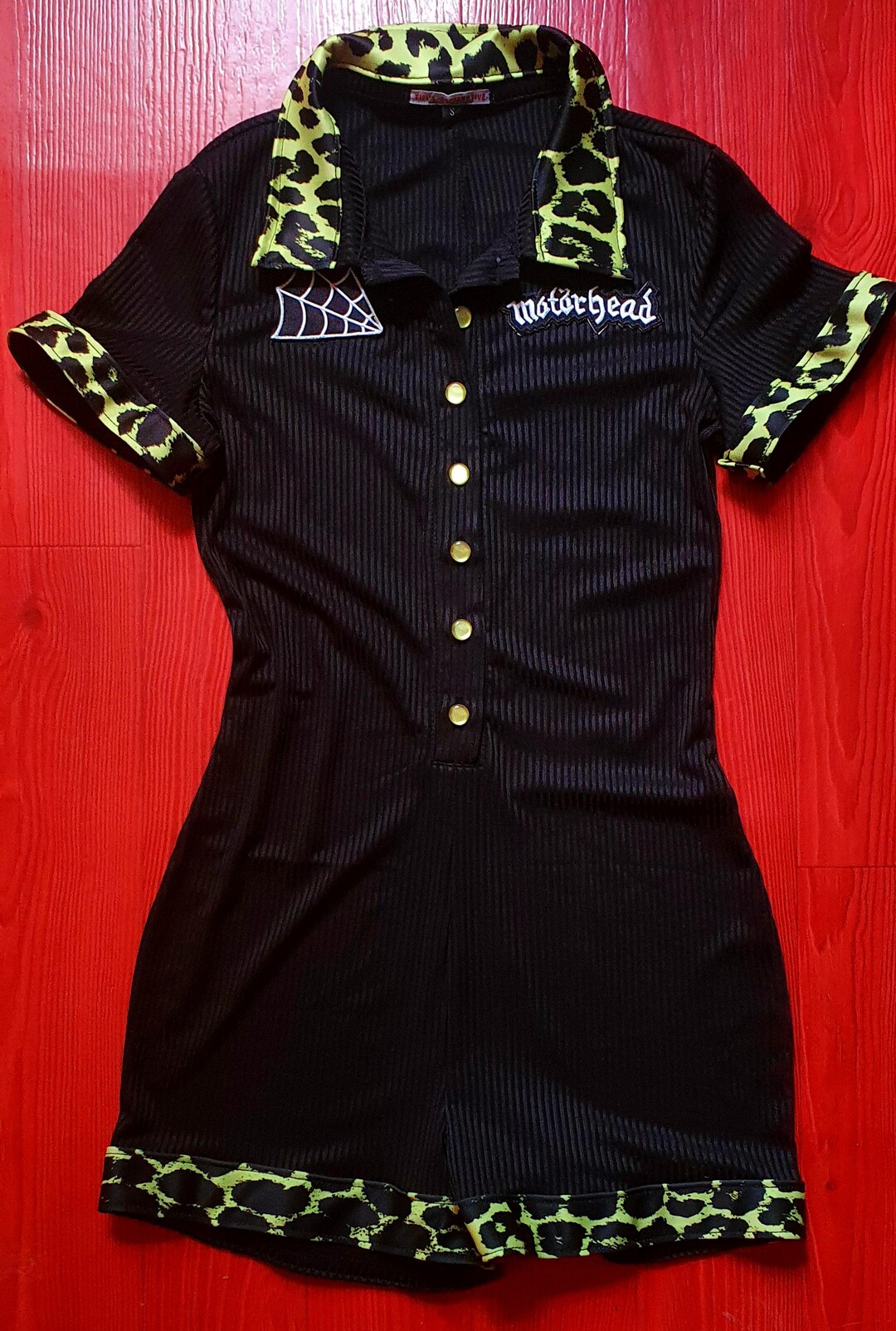 Rockabilly Combishort Playsuit Pin up Tattoo Psychobilly Leopard Punk Skull Hawaiian Hibiscus ...