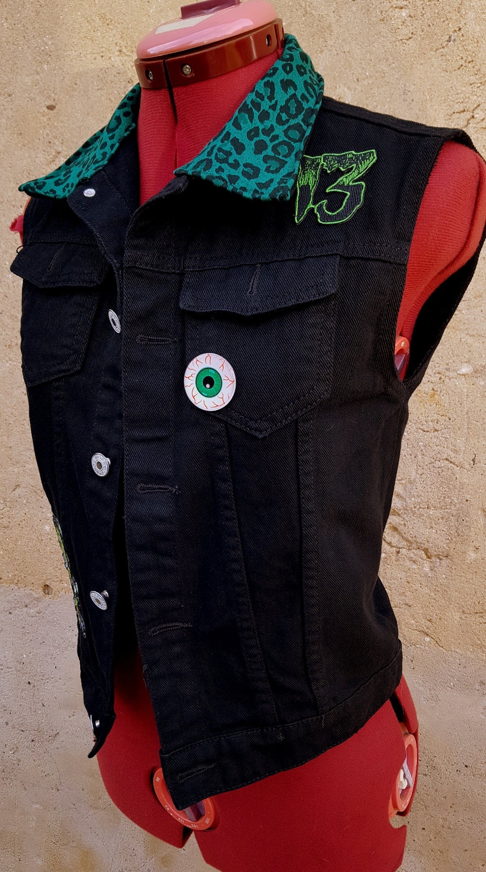 Jacket Psychobilly Punk Zombie Monster Frankenstein Zébré Leopard Skull ...