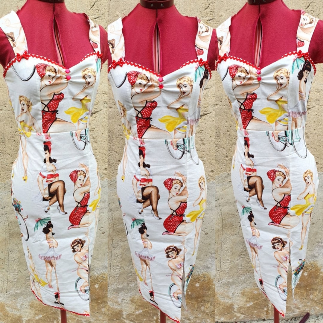 Rockabilly Dress Sailor Nautical Anchor Hawaïan Hibiscus Aloha Pin up Cupcakes Cherry Polka Dot ...