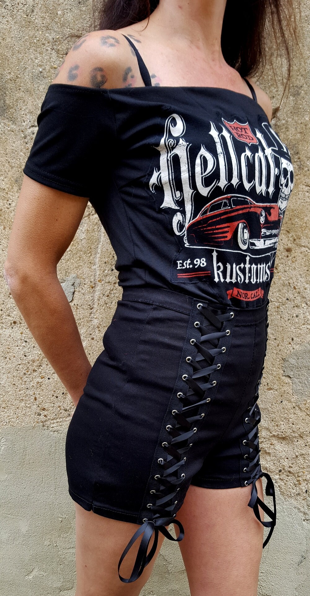 Short Punk Rockabilly Psychobilly Punk Tattoo Kustom Nautical Sailor ...