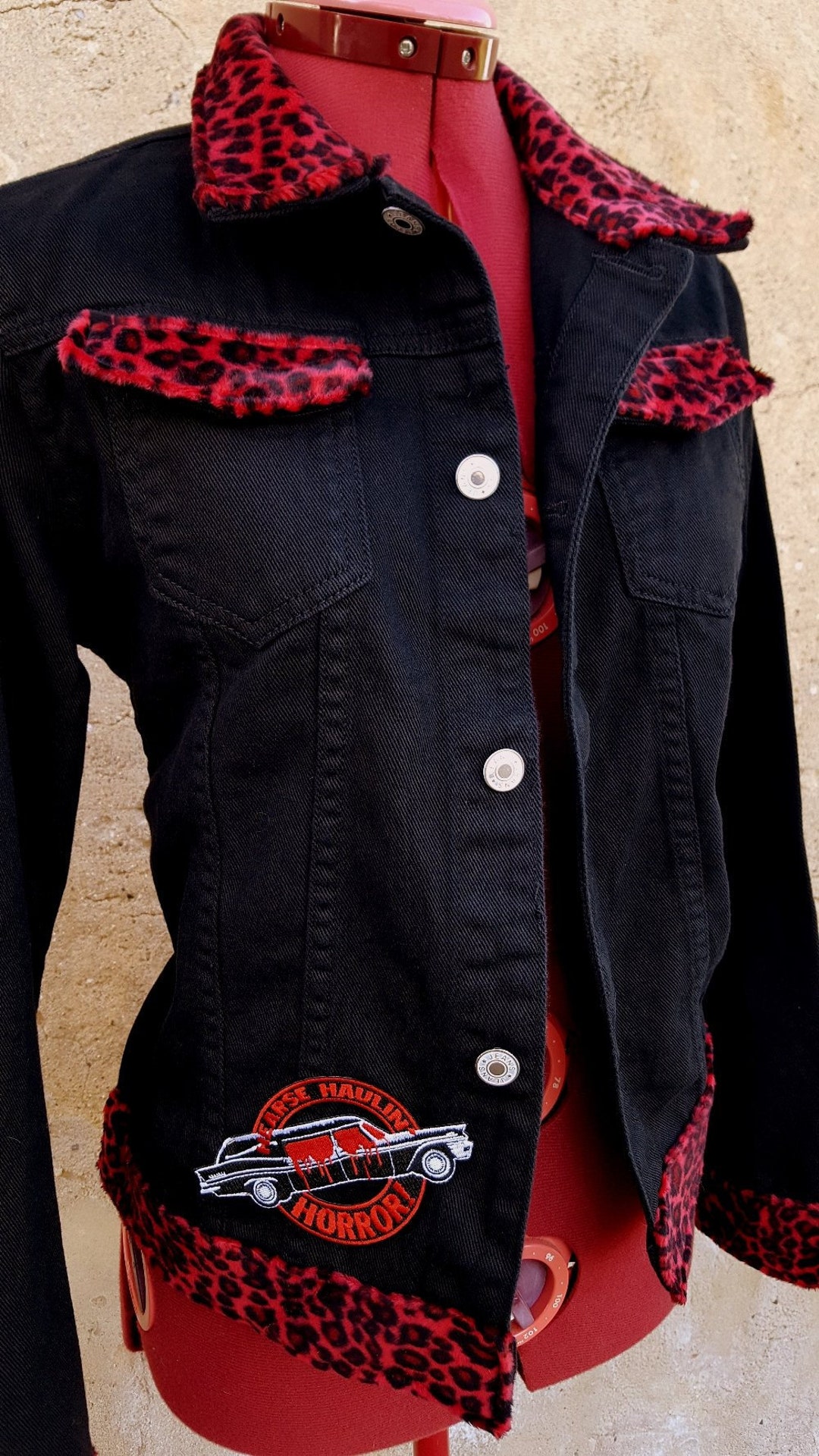 Jacket Psychobilly Punk Zombie Monster Frankenstein Zébré Leopard Skull ...