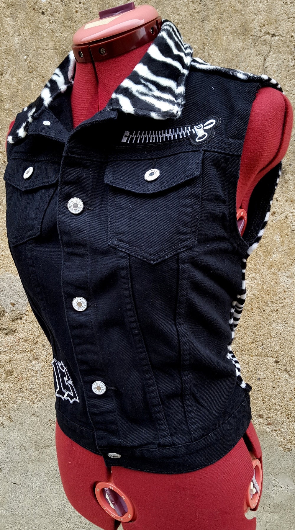 Jacket Psychobilly Punk Zombie Monster Frankenstein Zébré Leopard Skull ...