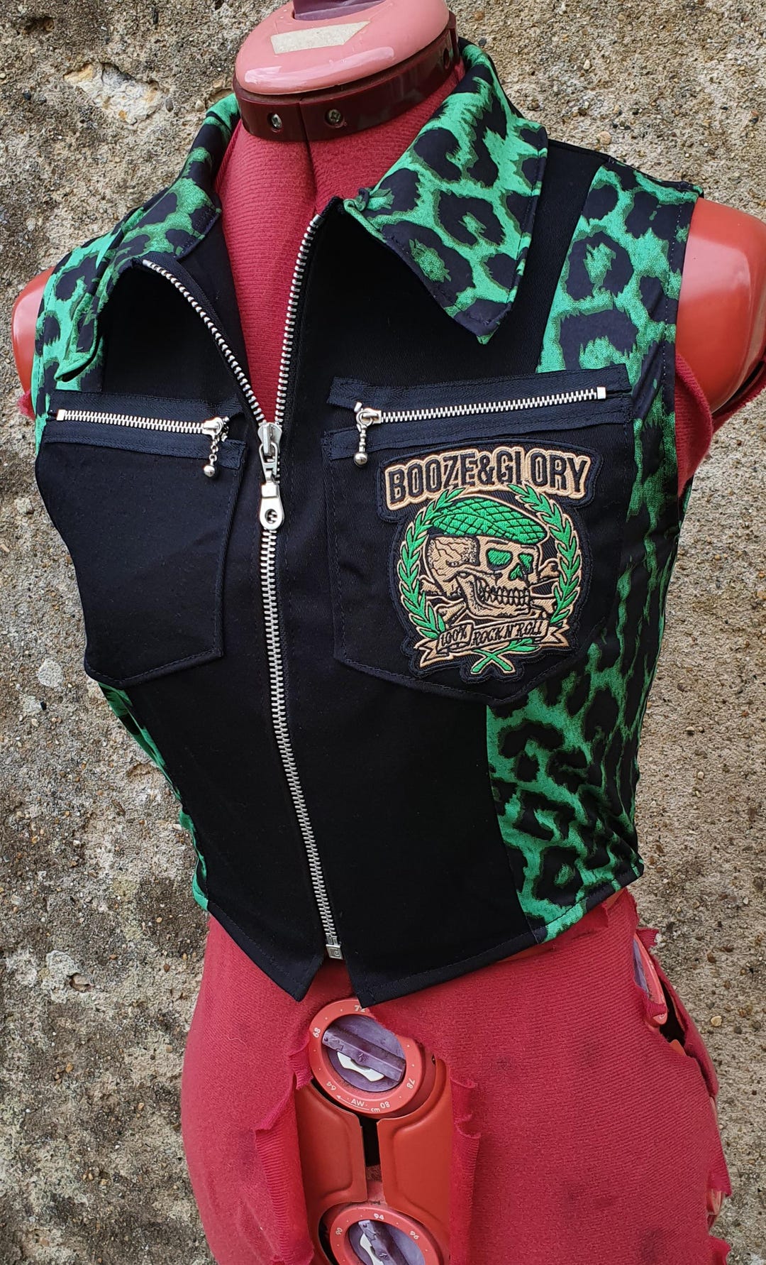 Jacket Psychobilly Punk Rock Leopard Zebra Pvc Vinyl Fetish Horror ...