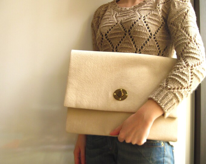Cream Oversized Clutch - Etsy