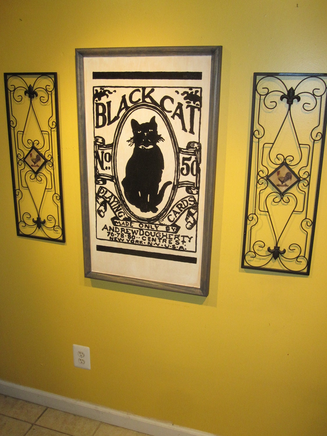 Black Cat Playing Cards Sign - Etsy