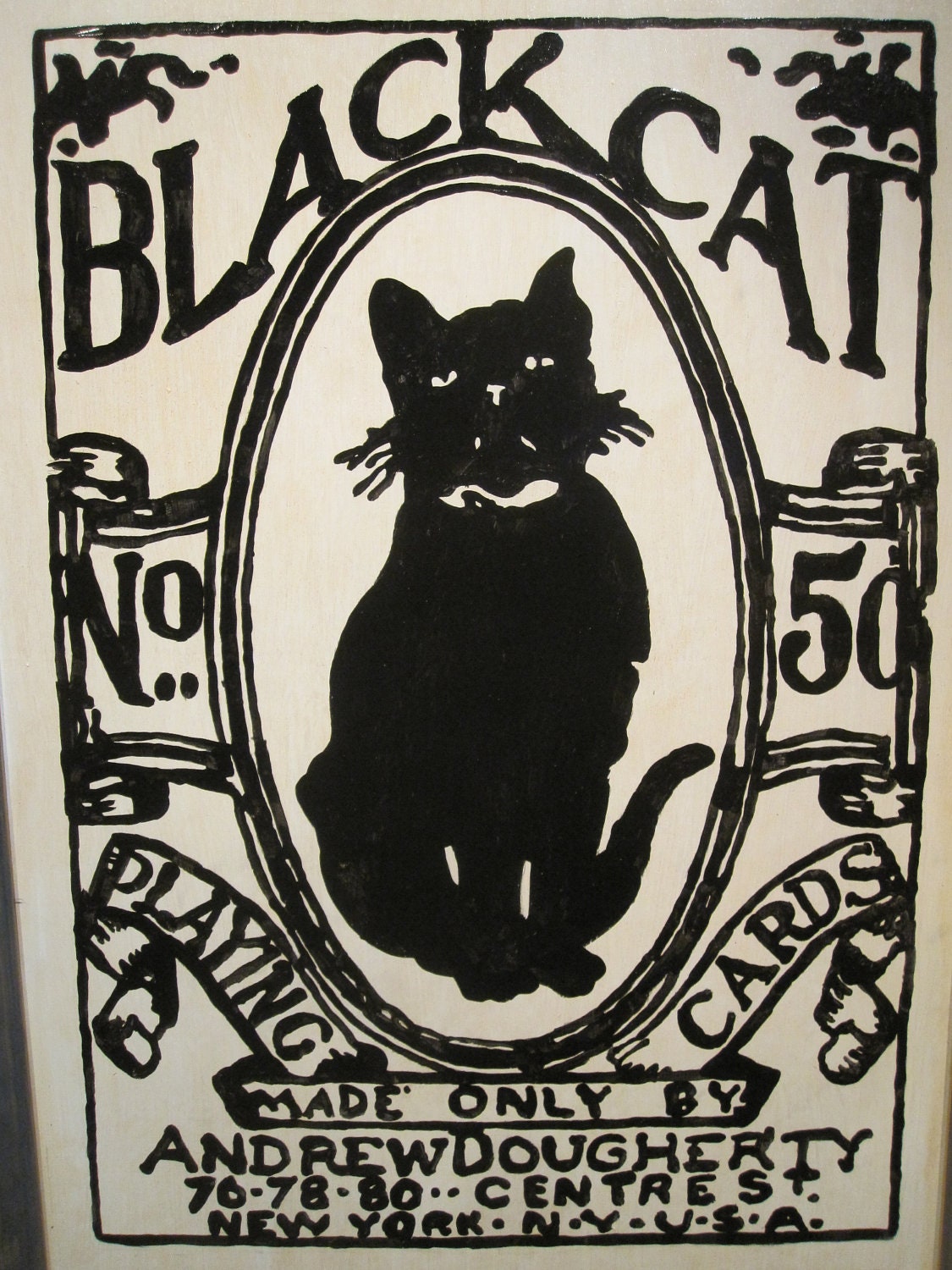 Black Cat Playing Cards Sign - Etsy