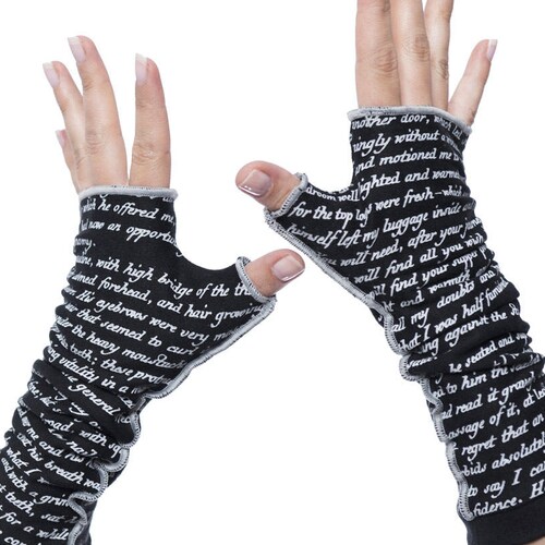 Dracula Writing Gloves Fingerless Gloves Arm Warmers Bram | Etsy
