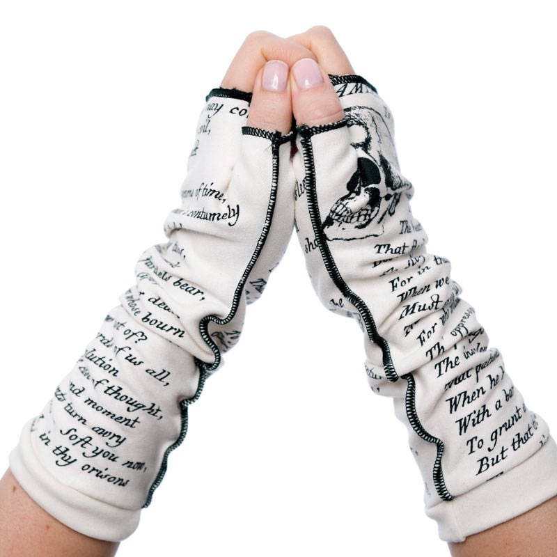 Hamlet Writing Gloves - Fingerless Gloves, Arm Warmers, Shakespeare ...