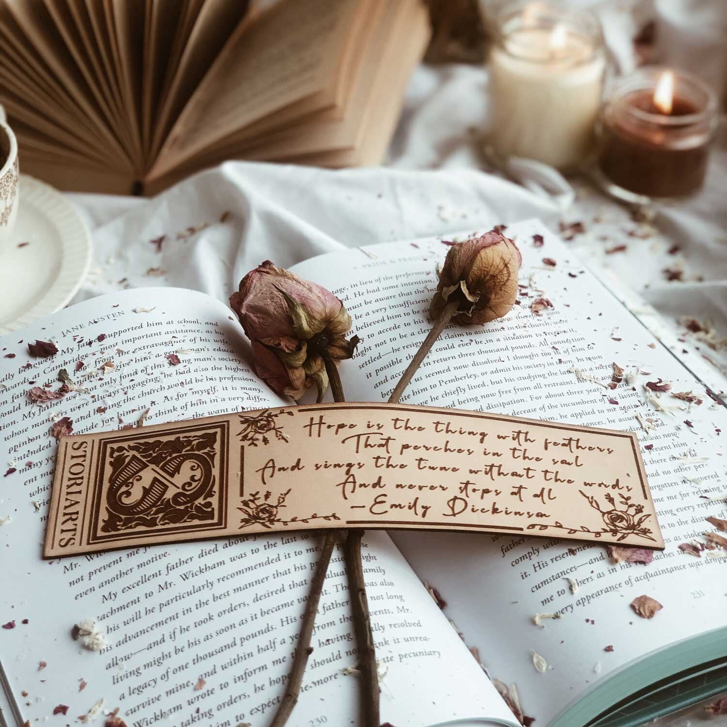 Emily Dickinson Leather Quote Bookmark Reader Gift Writer | Etsy