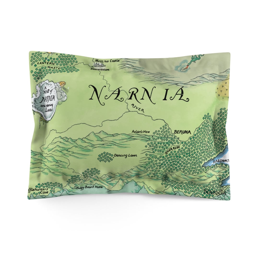 Map of Narnia Pillow Sham - C.S. Lewis, Literary Bedding, Book Map Page ...