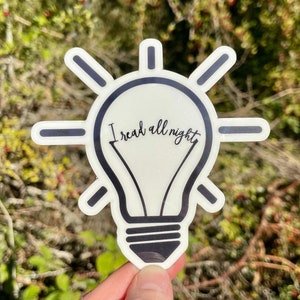 I Read All Night Glow in the Dark Sticker - Booklover Sticker, Literary ...