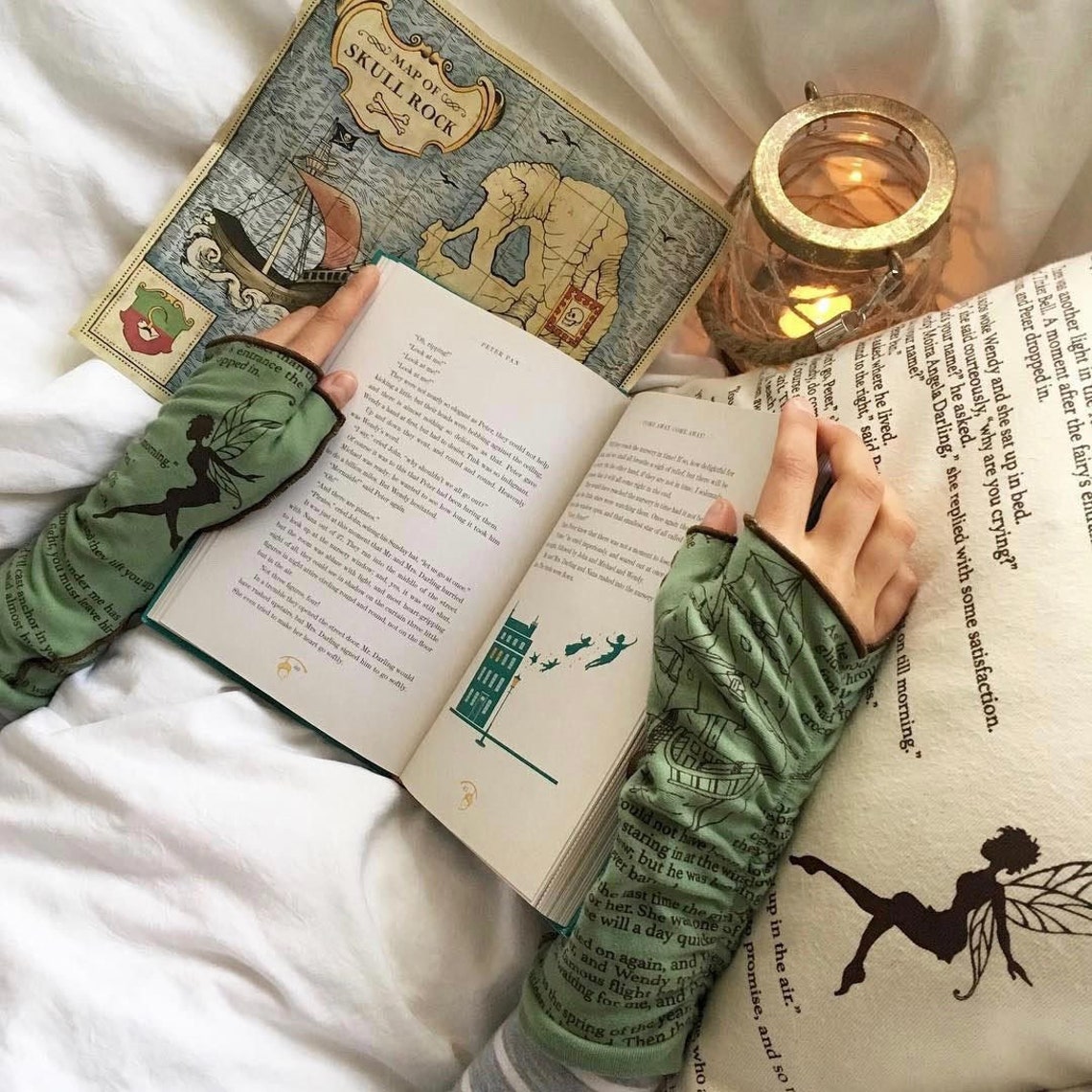 Peter Pan Writing Gloves Fingerless Gloves Arm Warmers | Etsy