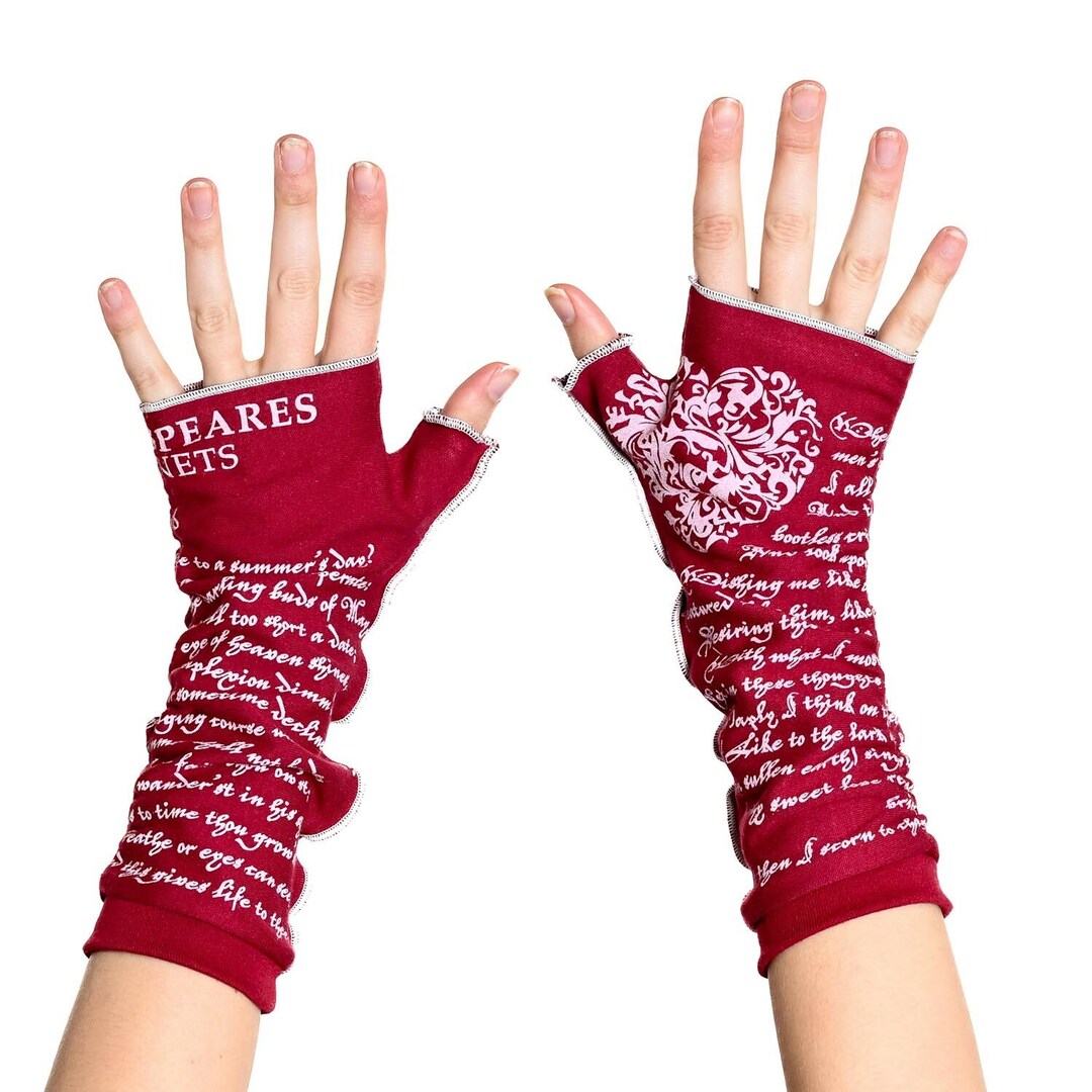 Shakespeare's Sonnets Writing Gloves - Fingerless Gloves, Arm Warmers ...