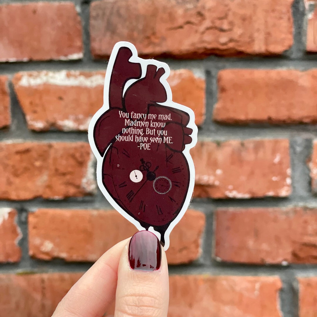 The Tell-tale Heart Sticker - Edgar Allan Poe, Booklover + Literary ...