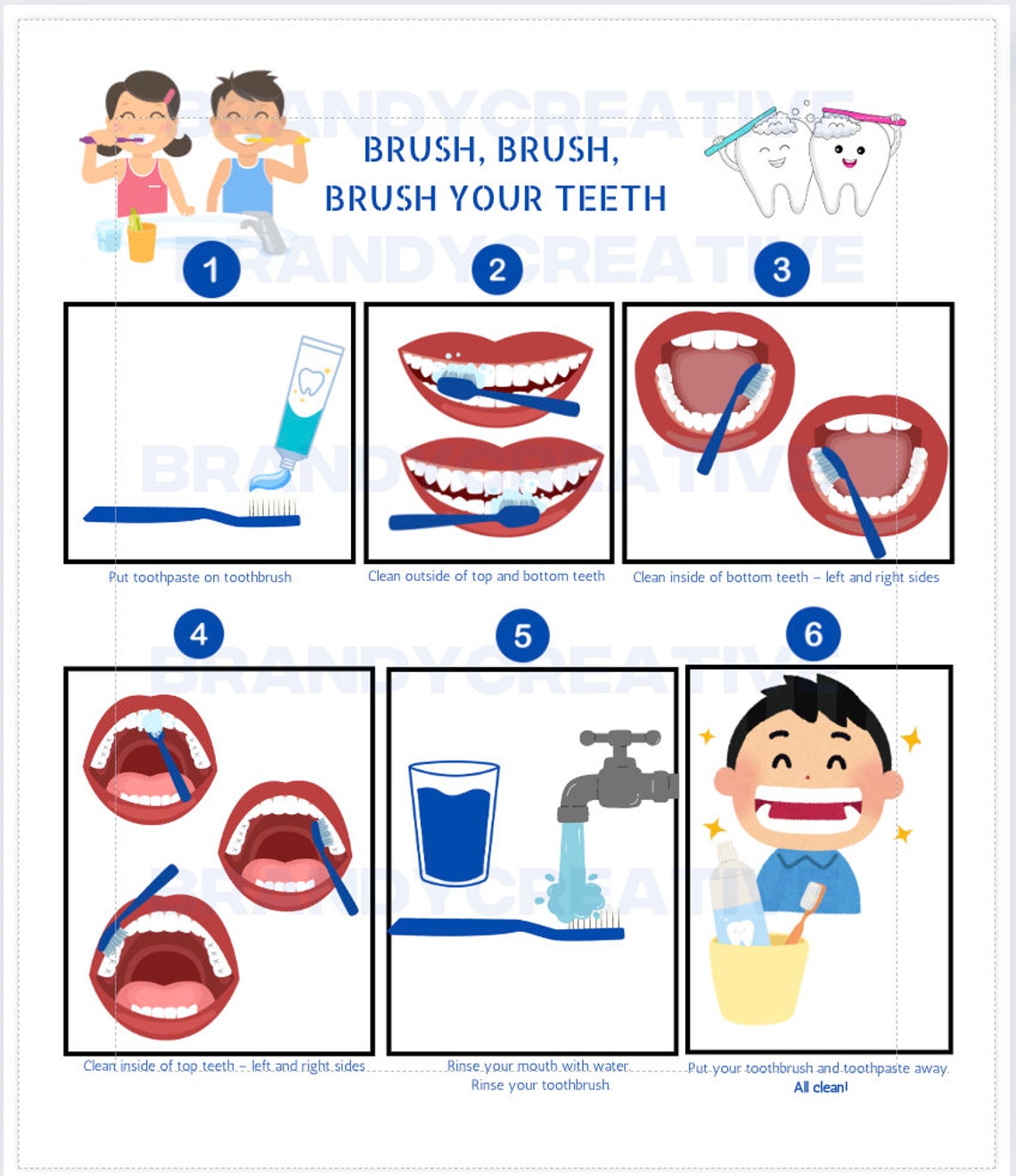 Teeth Brushing Routine – Visual Guide for Toddlers, Autism, PDA ...