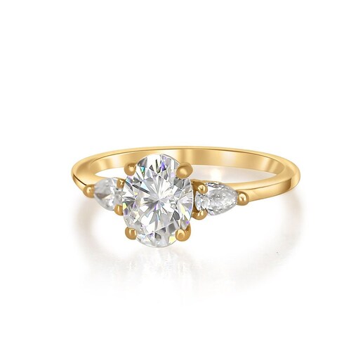 1.50ct Emery 8x6mm & Remy 14kt Gold Forever One Moissanite - Etsy