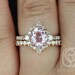 1.86cts Oval Blush Champagne Spinel Diamonds Star Halo Bridal Set,14kt ...
