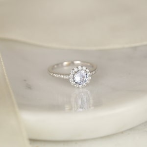 0.80ct Ready to Ship Marisol 14kt White Gold Icy Blue Sapphire Diamond ...