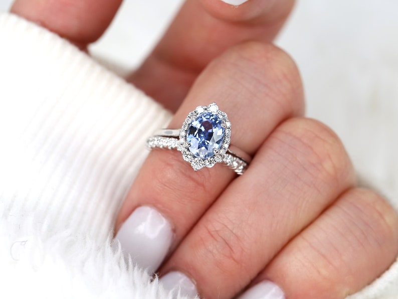 2.42ct Ready to Ship Electra 14kt White Gold Cornflower Blue Sapphire ...