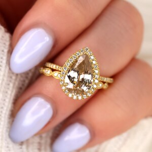 3.94ct Ready to Ship Tabitha & Christie 18kt Gold Champagne Zircon ...