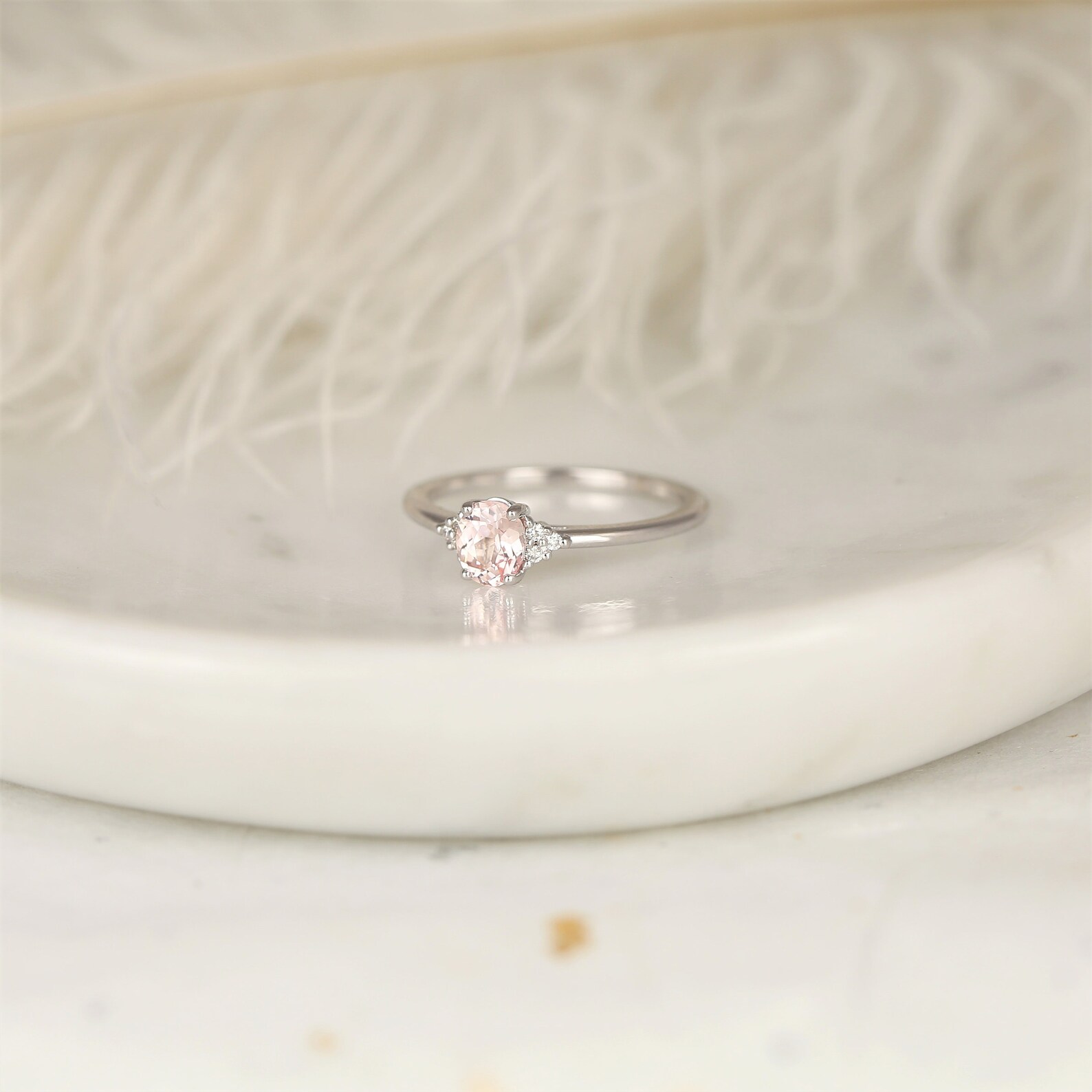 0.62ct Ready to Ship Juniper 14kt White Gold Blush Sapphire Diamond Art ...