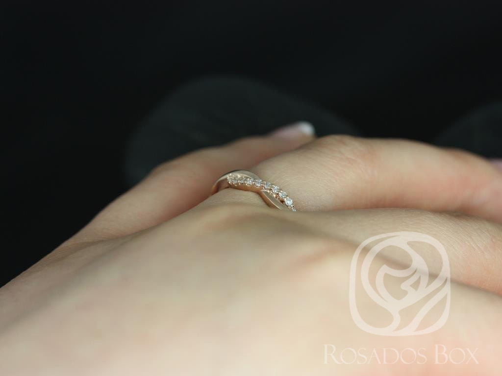 Dusty 14kt Gold Diamond HALFWAY Eternity Stacking Ring,Twist Ring ...