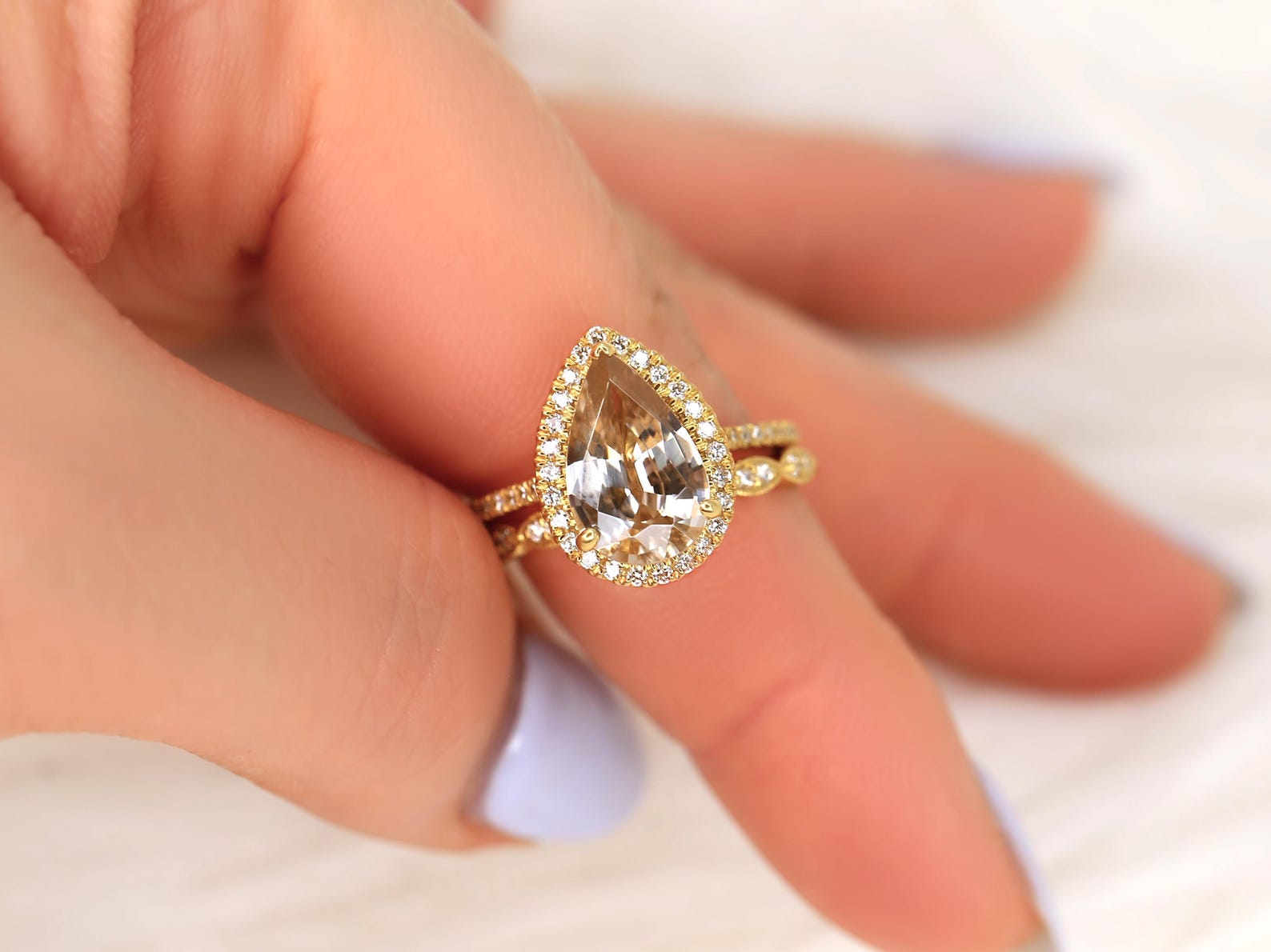 3.94ct Ready to Ship Tabitha & Christie 18kt Gold Champagne Zircon ...