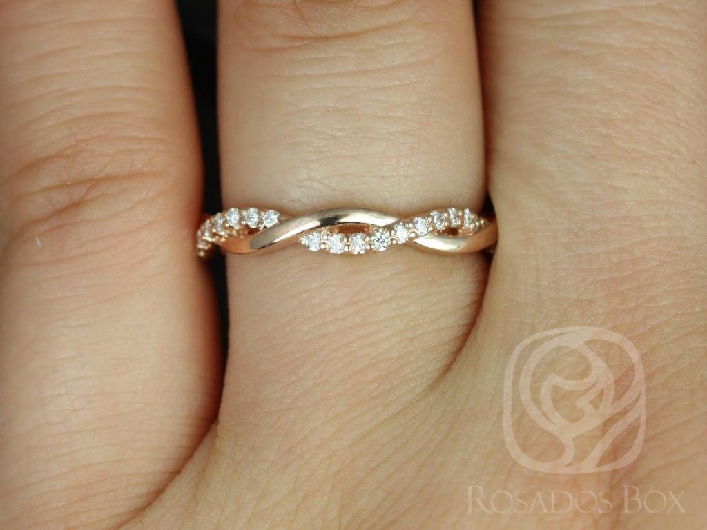 Dusty 14kt Gold Diamond HALFWAY Eternity Stacking Ring,Twist Ring ...